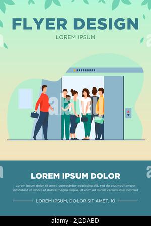 Man coming into overcrowded elevator cabin Stock Vector Image & Art - Alamy