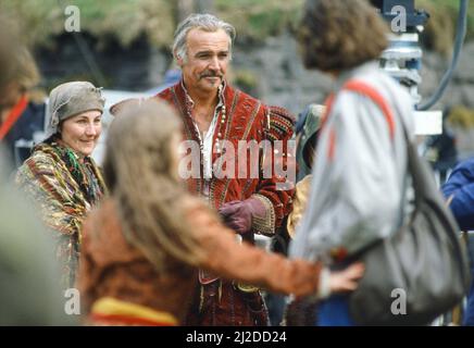 Sean Connery during the filming of Highlander film. Circa May 1985 ...