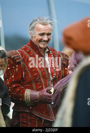 Sean Connery during the filming of Highlander film. Circa May 1985 ...