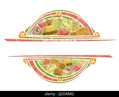 Turkish delight logo template. Vector illustration in sketch style ...