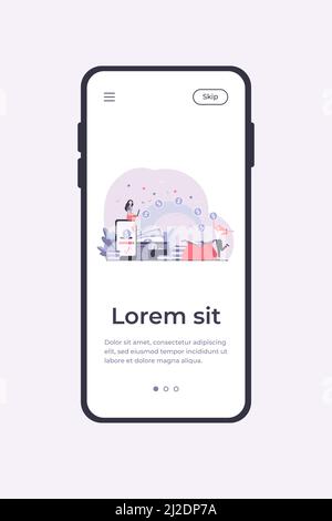 Stylized people sending payment and receiving money isolated flat ...