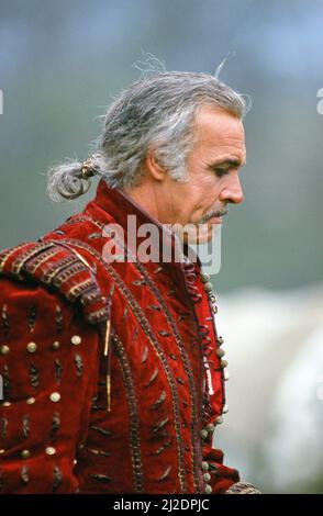 Sean Connery during the filming of Highlander film. Circa May 1985 ...