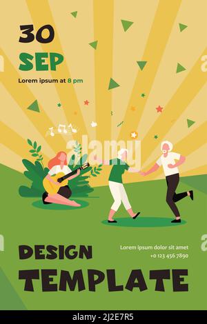 happy young woman dancing character vector illustration design Stock ...