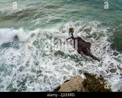 Semi-abstract intimate natural patterns of sea swirling around ...