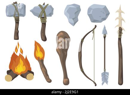 arrow,hammer,spear,prehistoric,stone,tool,weapon,bone,tree,spike,knife ...