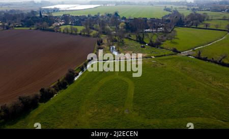 Aerial view of the Village of Ickham, Kent Stock Photo - Alamy