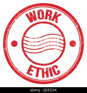 WORK ETHIC text written on red trapeze stamp sign Stock Photo - Alamy