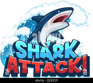 Font design for shark attack illustration Stock Vector Image & Art - Alamy