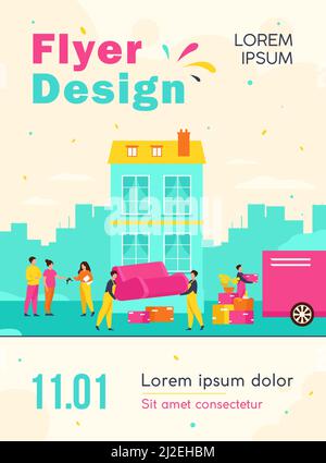 Service packing people furniture vector illustration worker man ...