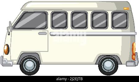 Cute minivan cartoon on white background illustration Stock Vector ...