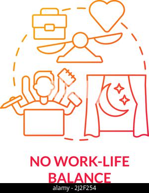 Work life balance issue red gradient concept icon Stock Vector Image ...