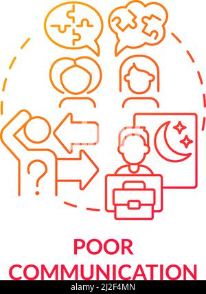 Poor communication red gradient concept icon Stock Vector Image & Art - Alamy