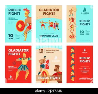 Colorful background design with gladiators fighting in Coliseum ...