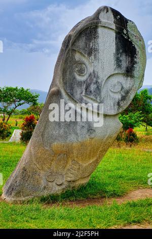 Palindo has a cheerful and friendly face. His mouth was chiseled into a ...