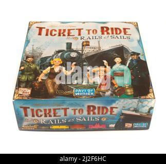 The board game, Ticket to Ride, Rails and Sails Stock Photo - Alamy
