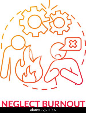 Neglect burnout red concept icon Stock Vector Image & Art - Alamy