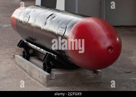 World War 2 sea mine used as a collection box for The Shipwrecked ...