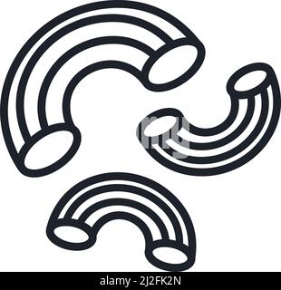 Gobetti pasta icon. Italian food isolated line color icons Stock Vector ...