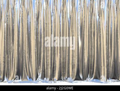 Simple draped silver curtains background, 3D Illustration Stock Photo ...