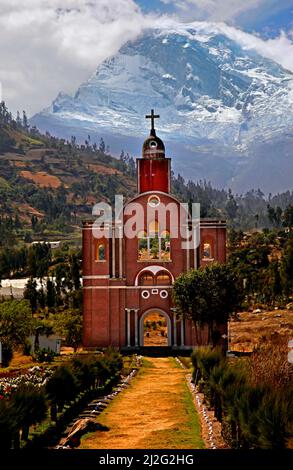Yungay Peru Cemetery in the Andes overlooking town destroyed in 1970 ...