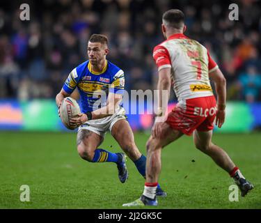 Jack Walker #1 of Leeds Rhinos runs forward with the ball Stock Photo ...