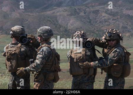Rockets fired by a U.S. Marine Corps M142 High Mobility Artillery ...