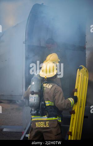 San Diego Fire-Rescue ARFF drills at Lindbergh Field in San Diego ...