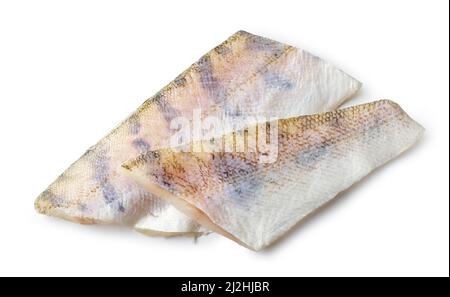 fresh raw zander fillet isolated on white background, top view Stock ...