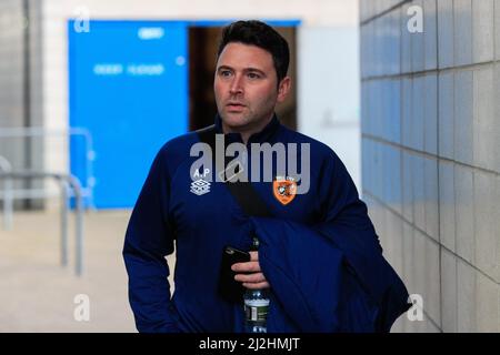 Hull, UK. 01st Apr, 2022. Tom Huddlestone #23 of Hull City arrives at ...