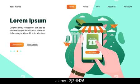Hands holding smartphone and buying in online store. Phone, sale, buyer ...