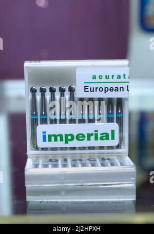 Dental diamond burs packed in plastic packages, made by Acurata ...