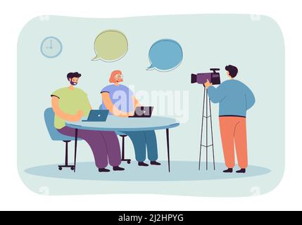 Vector cameraman filming vector cartoon illustration Stock Vector Image ...
