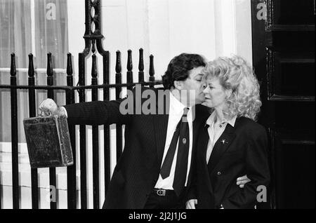 Nigel Lawson and his wife Therese pictured at their home, the day after ...