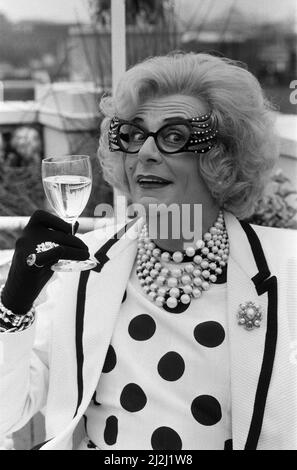 Barry Humphries in character as Dame Edna Everage with designers David ...
