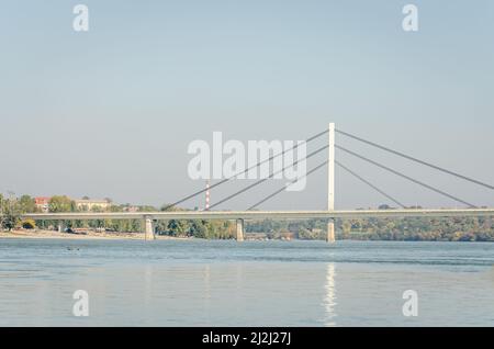 Novi Sad, Srbija - October, 2017: Fishermen on the bank of the Danube ...