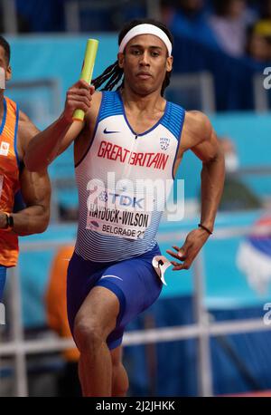 Alex Haydock-Wilson GB & NI running leg two of the men’s 4x400m relay ...