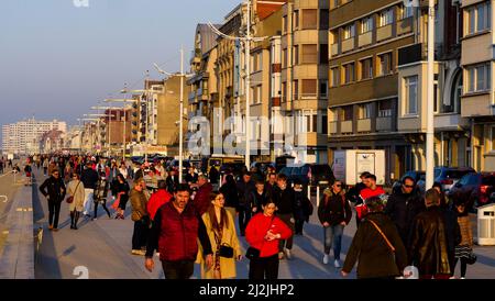 Strollers on the Digue de Mer - Seaside promenade, Malo-les-Bains, Nord ...