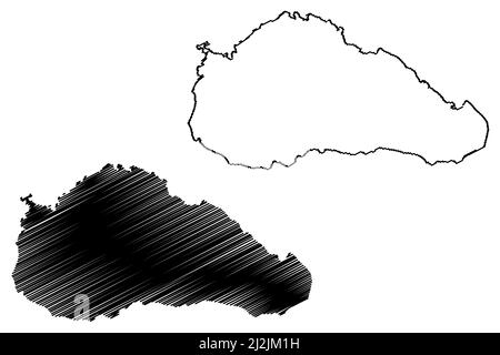Obi island (Republic of Indonesia, South East Asia) map vector ...
