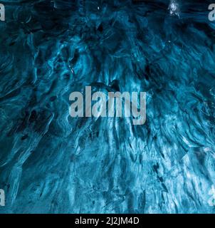 Interior of a blue ice cave at the Vatnajokull Glacier, the largest ...