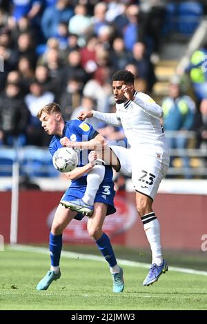 Cardiff City's Joel Bagan (left) and Sheffield United's Andre Brooks ...