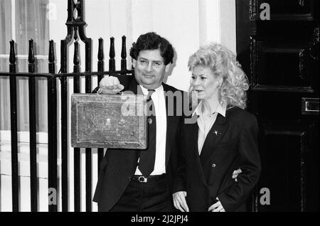 Nigel Lawson and his wife Therese pictured at their home, the day after ...