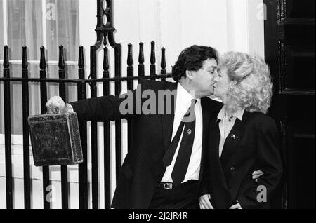 Nigel Lawson and his wife Therese pictured at their home, the day after ...