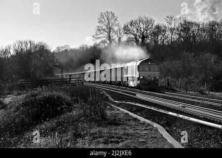 DB Schenker Class 66 diesel freight locomotive at Winwick Stock Photo ...