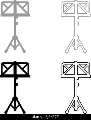 Music stand easel Reading-stand contour outline line icon black color ...