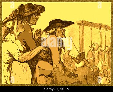 An 18th Century British woodcut showing a boy playing Trundel-Hoop ...