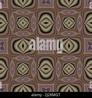 Earthy colours retro sixties geometric seamless border pattern in ...