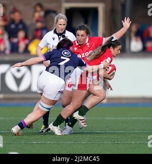 Kayleigh Powell (Wales) seen in action during the women's Six Nations ...
