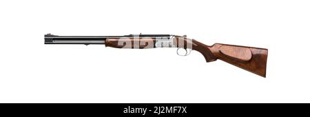Luxury double-barreled shotgun with a vertical arrangement of barrels ...