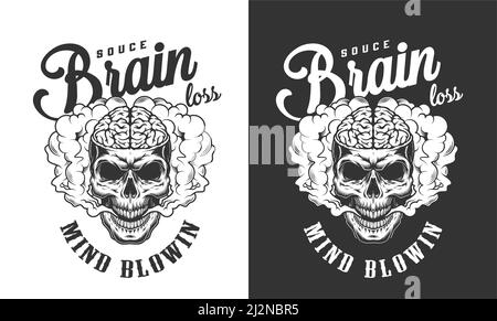 Vaping apparel design with skull. Vector illustration Stock Vector ...