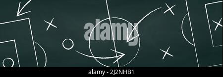 Dark board background with football tactics - Vector illustration Stock ...